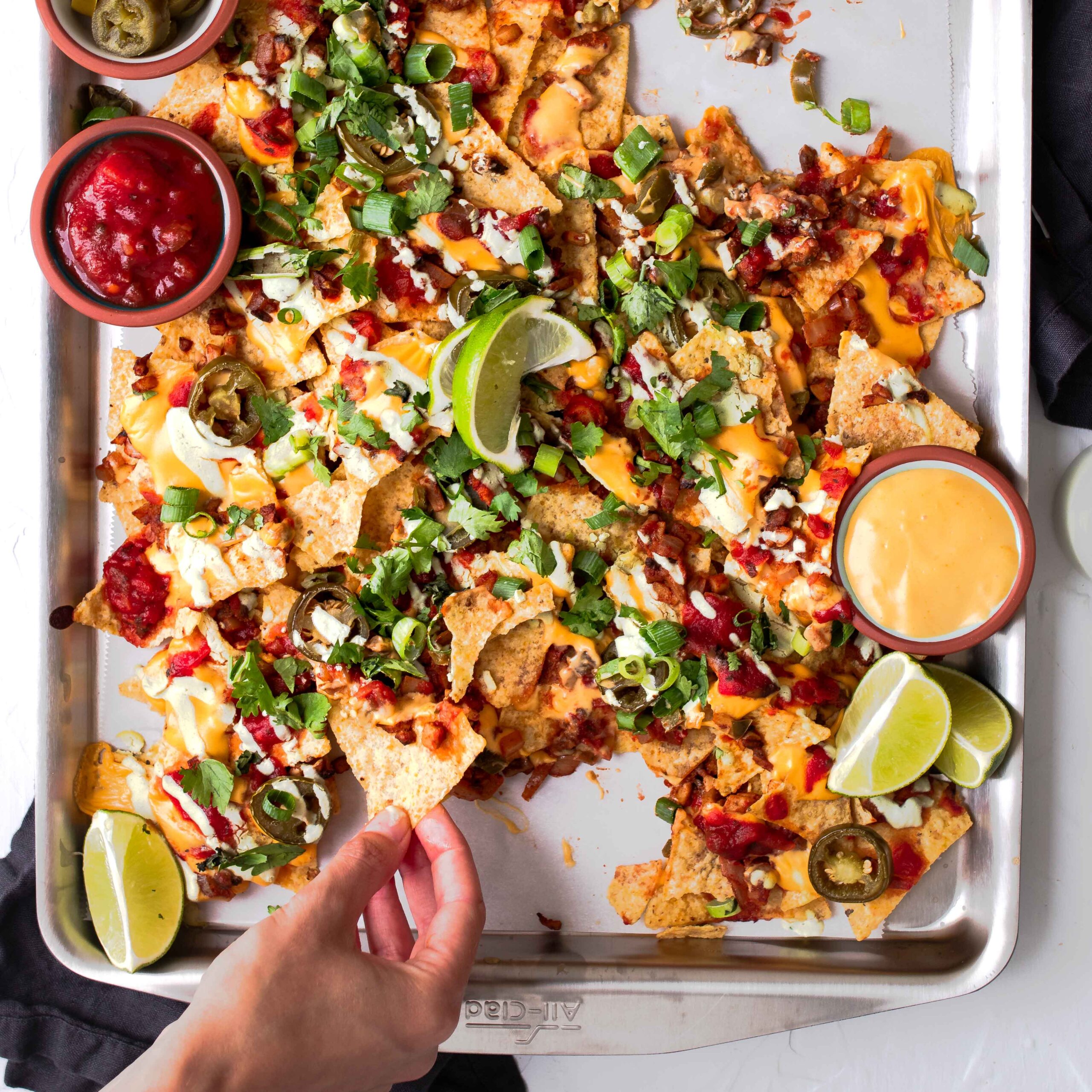 Loaded Sheet Pan Nachos (Vegan) | Two Market Girls