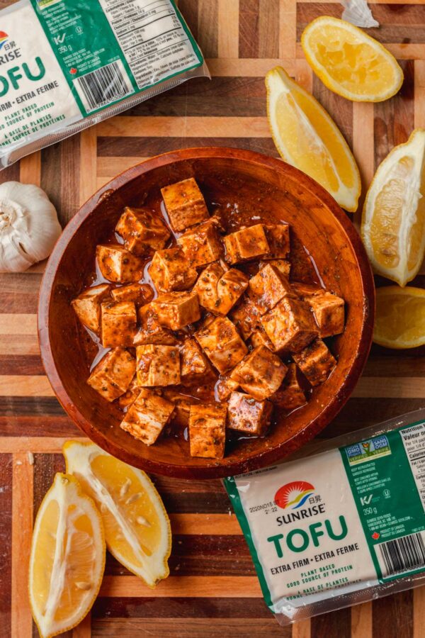 Spicy Lemon Tofu (Crispy Baked) | Two Market Girls