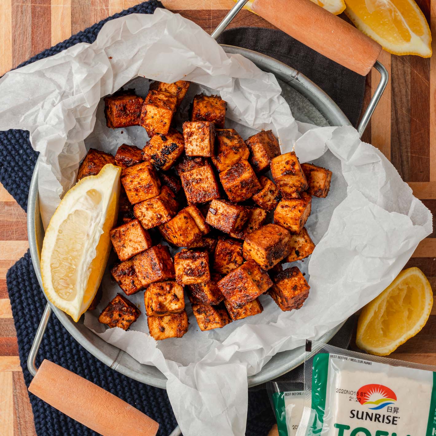 Spicy Lemon Tofu (Crispy Baked) | Two Market Girls