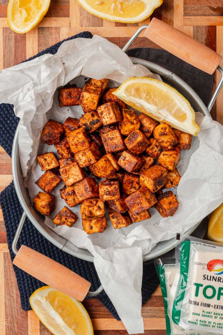 Spicy Lemon Tofu (Crispy Baked) | Two Market Girls