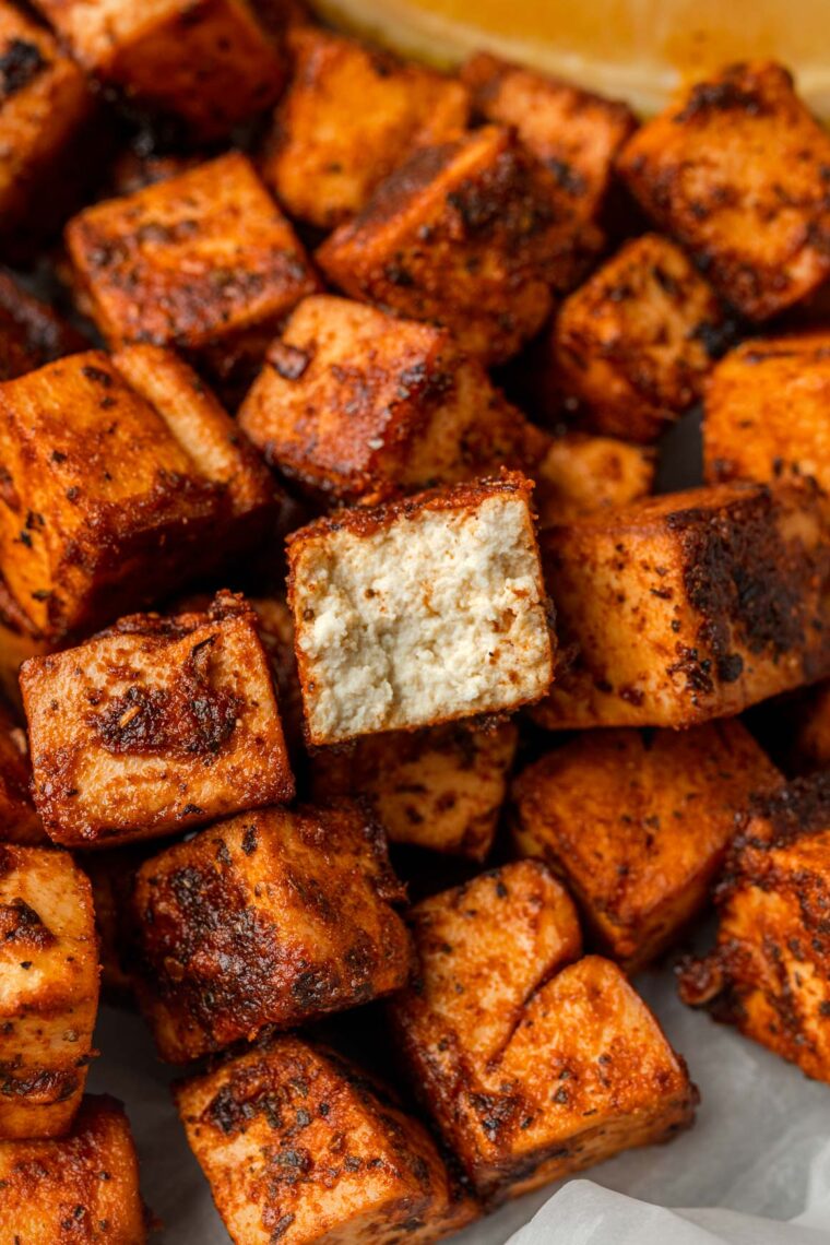 Spicy Lemon Tofu (Crispy Baked) | Two Market Girls