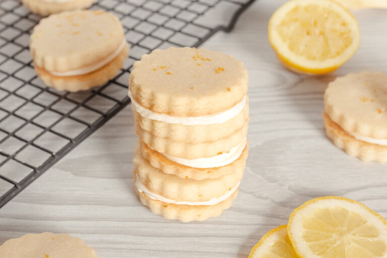 Lemon Sandwich Cookies with Cream Filling | Two Market Girls