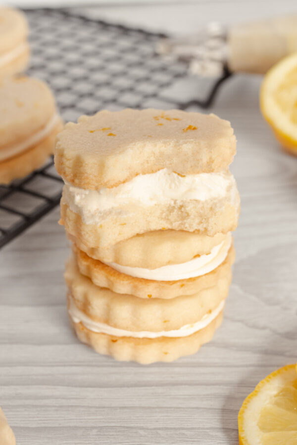 Lemon Sandwich Cookies with Cream Filling | Two Market Girls