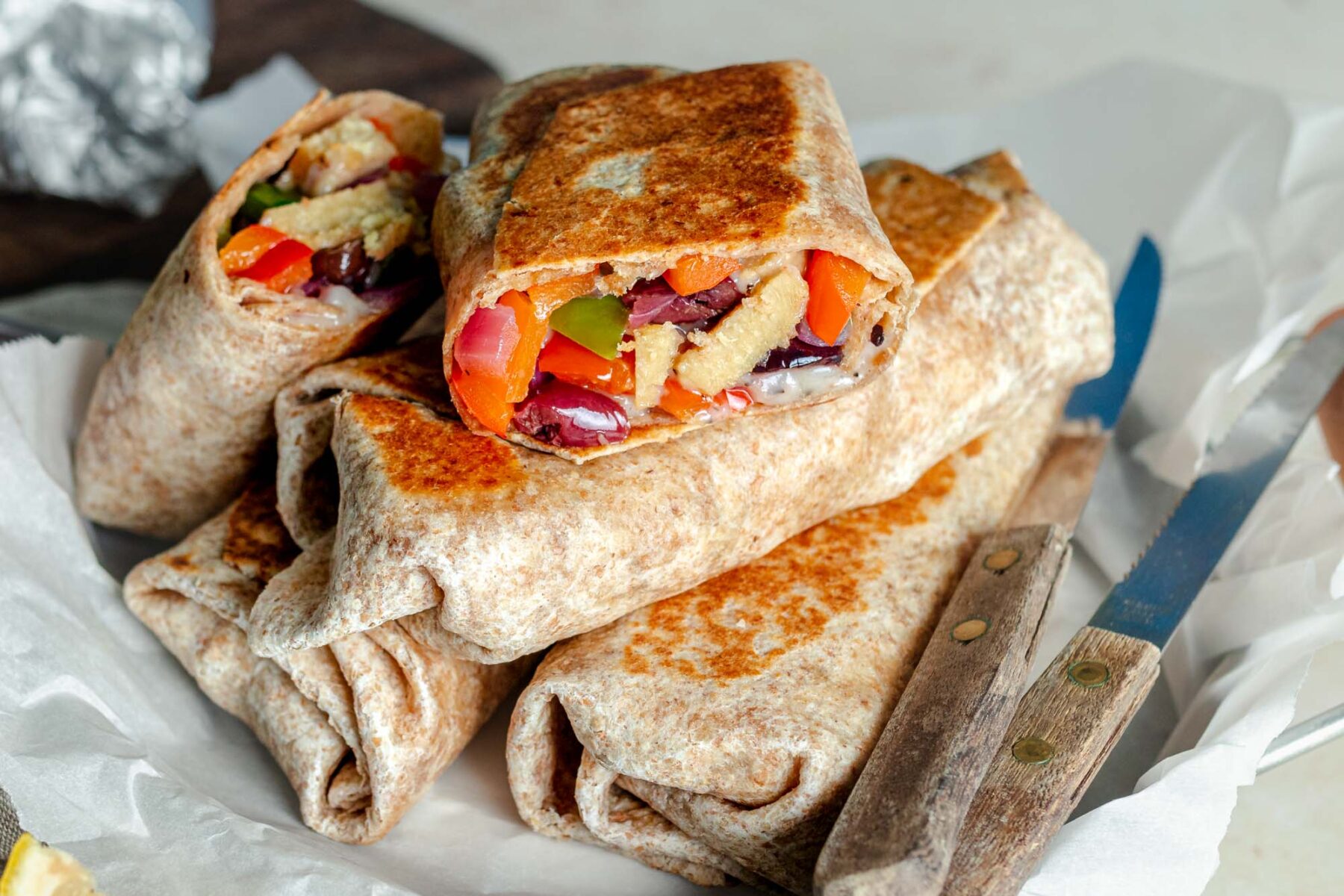 Vegan Cheesy Chicken Wraps (Freeze-able) | Two Market Girls