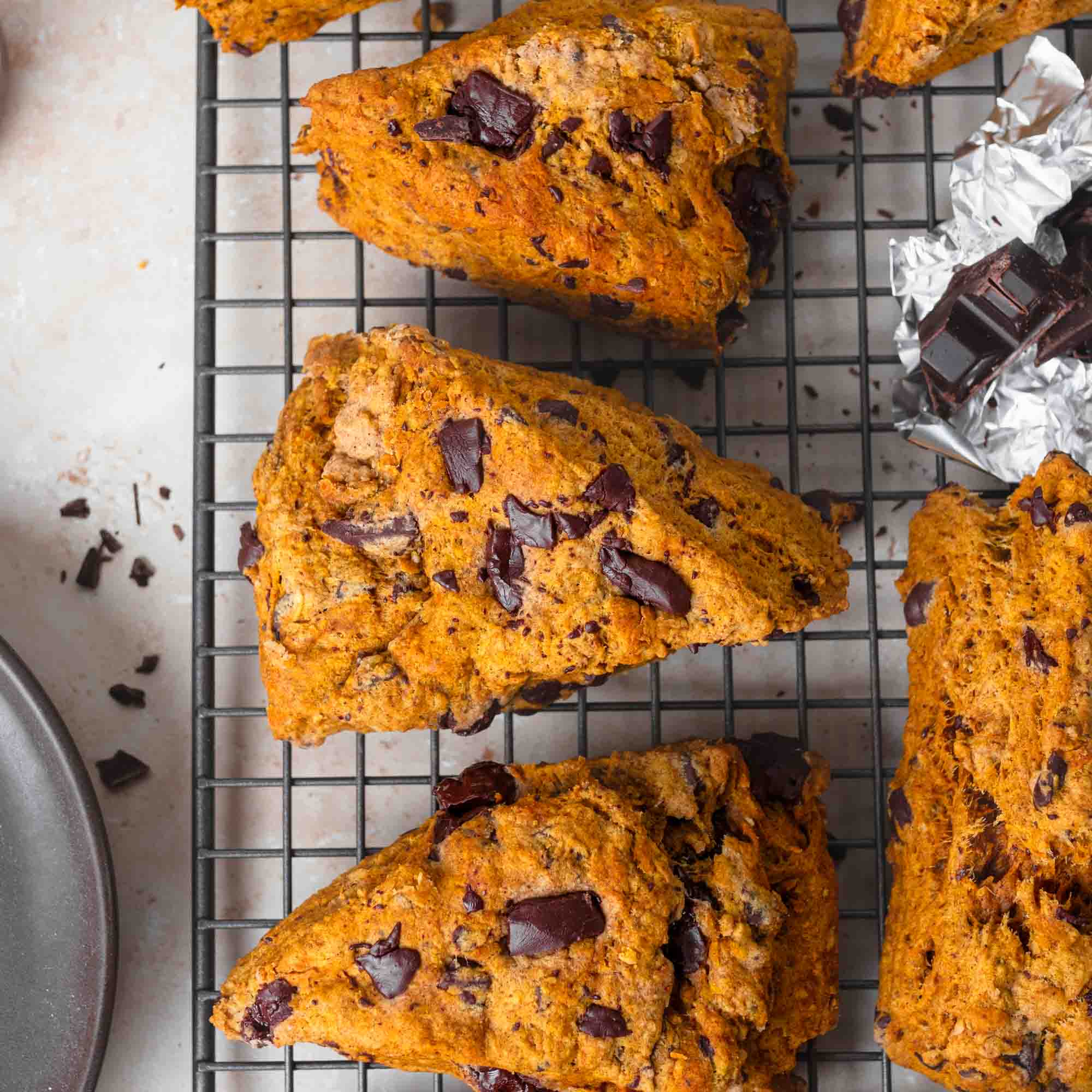Pumpkin Chocolate Chunk Scones (Vegan) | Two Market Girls