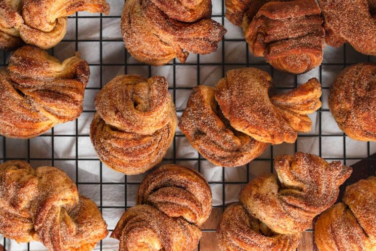 Cinnamon Sugar Puff Pastry Knots - Two Market Girls