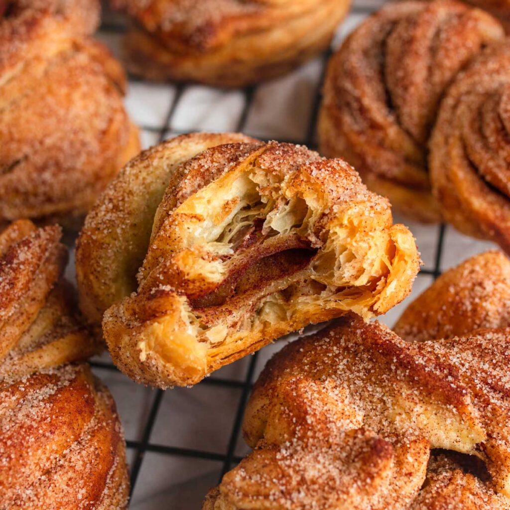 Cinnamon Sugar Puff Pastry Knots - Two Market Girls