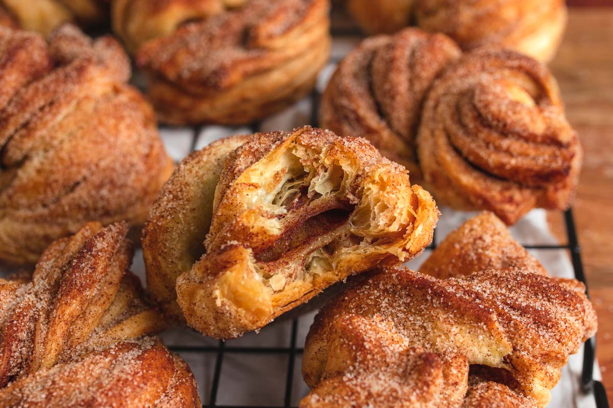 Cinnamon Sugar Puff Pastry Knots - Two Market Girls