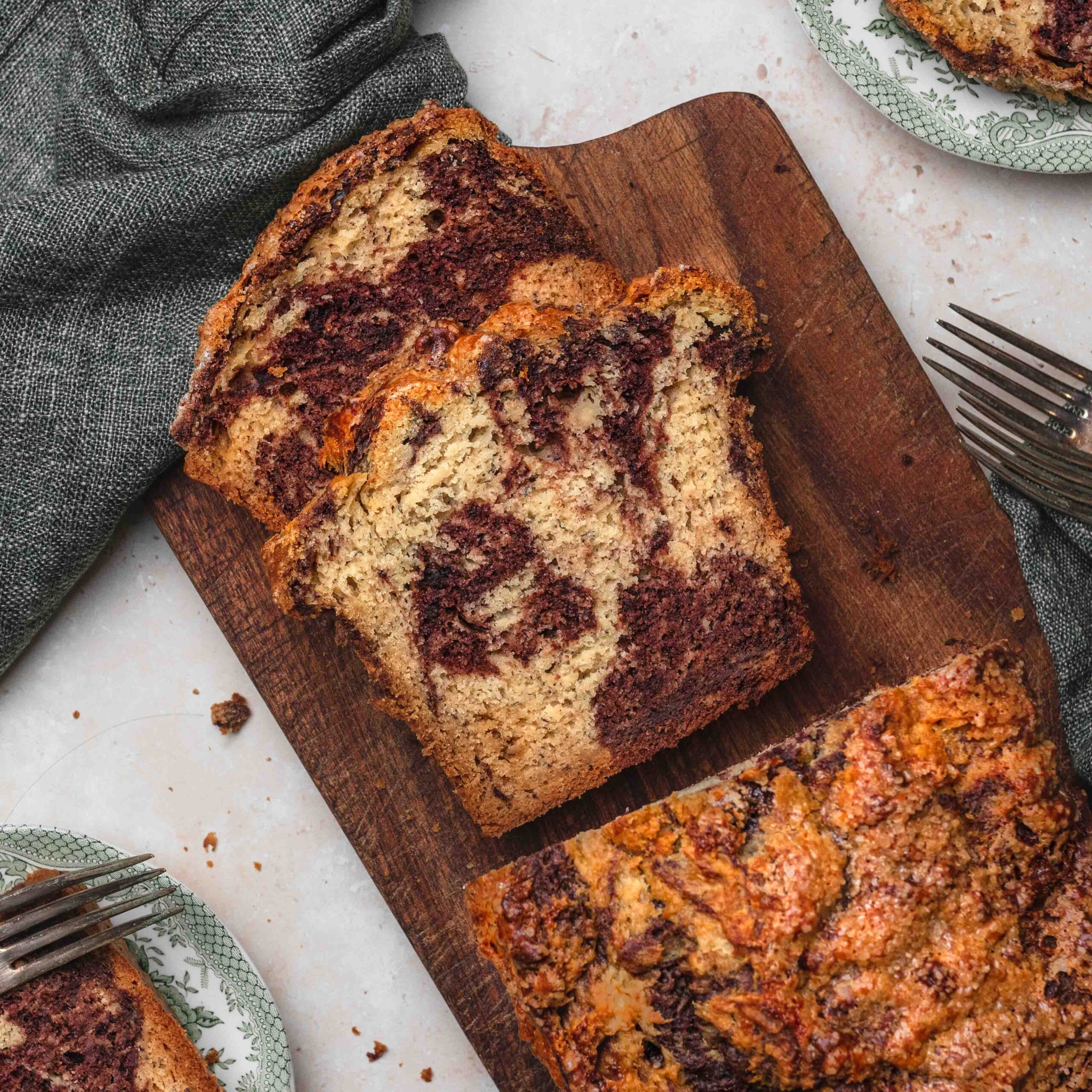 Vegan Chocolate Marbled Banana Bread - Two Market Girls