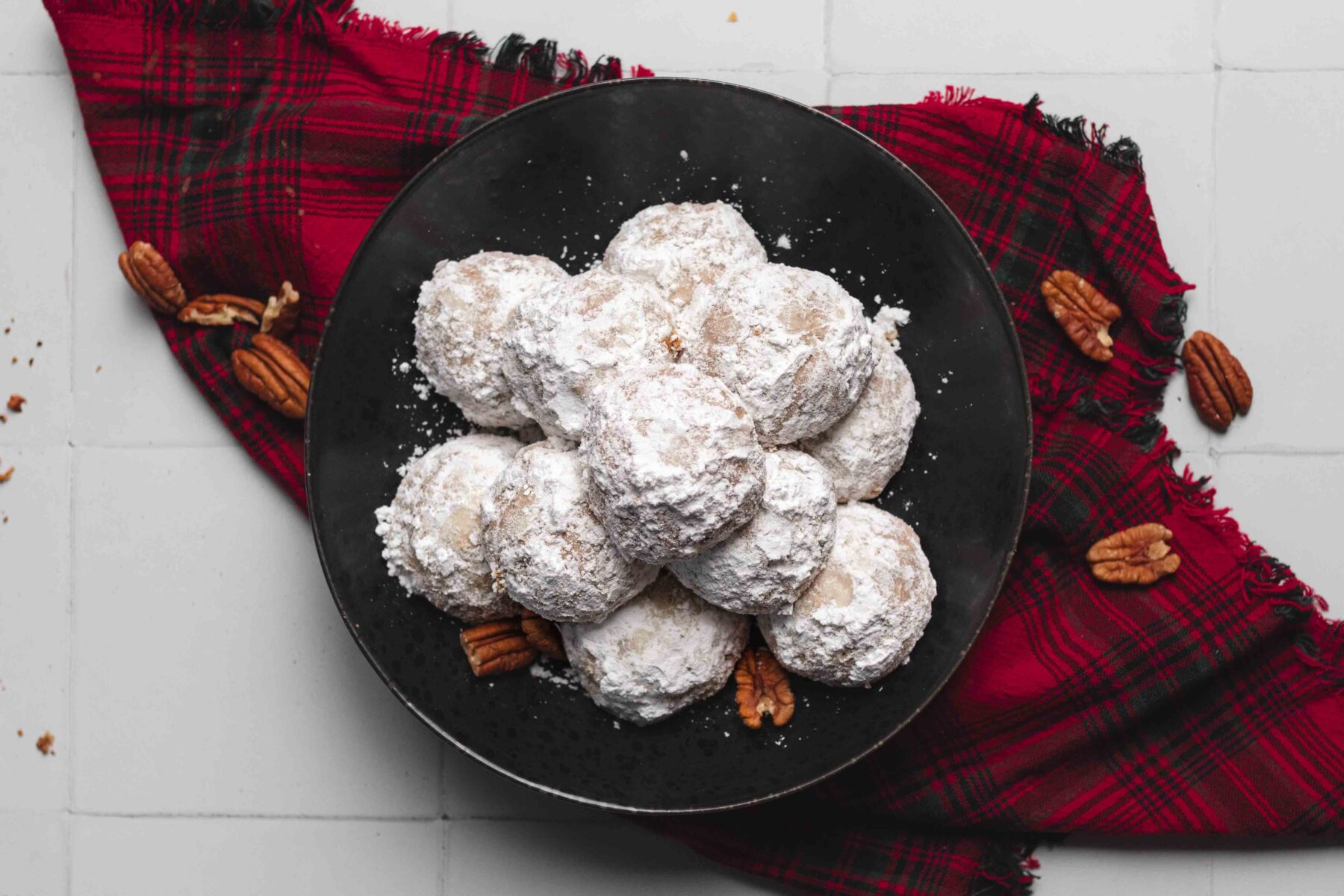 Vegan Pecan Puff Cookies - Two Market Girls